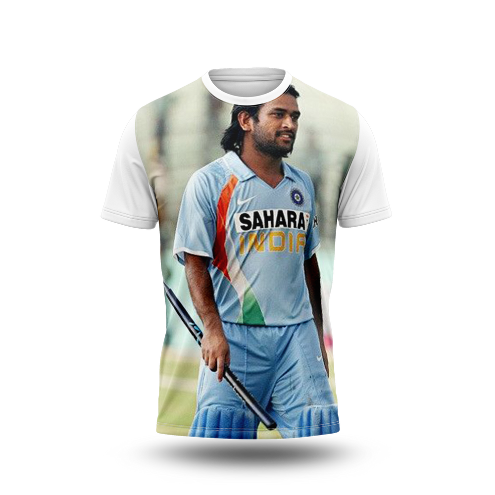 MS Dhoni Photo Printed T-Shirt. – Next Print