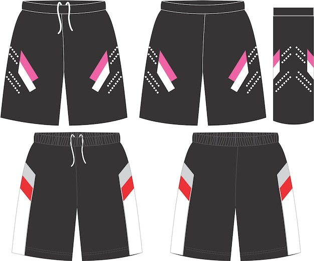 Next Print Custom Black Sports Shorts – Pink White Premium Teamwear De