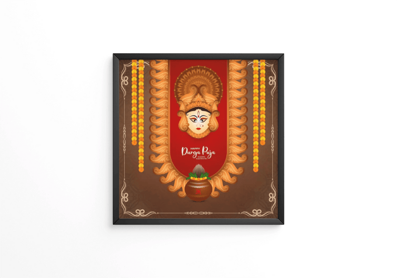 Durga Puja and Happy navratri festival frame – Next Print