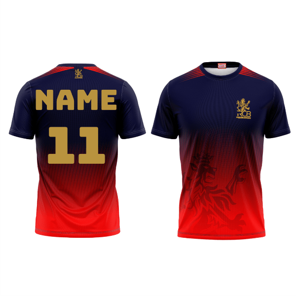 Next Print Royal Challengers Bangalore Half Sleeve Cricket Jersey Cust